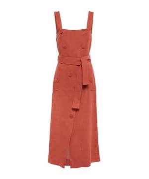 Altuzarra Audrey Linen-effect Midi Dress - Brown