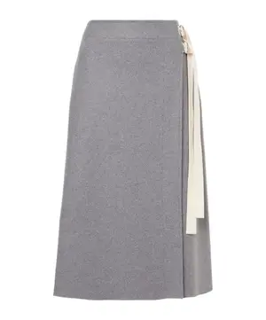 JIL SANDER Wool-blend Wrap Skirt - Gray