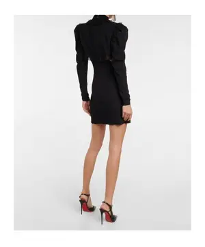Alessandra Rich Lace-trimmed Wool-blend Minidress