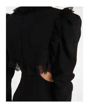 Alessandra Rich Lace-trimmed Wool-blend Minidress