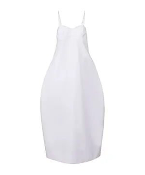 RÓHE Cotton Back Slit Dress - White
