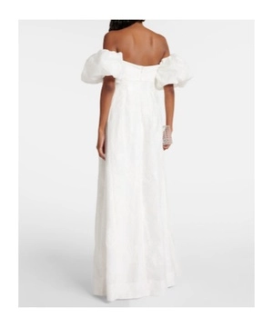 Rebecca Vallance Matchmaker Puff Sleeve Off-shoulder Gown