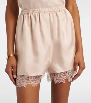 RÓHE Lace-trimmed Silk Shorts