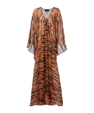 ADRIANA DEGREAS X Sabine Getty Printed Silk Kaftan - Brown