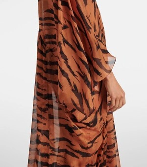 ADRIANA DEGREAS X Sabine Getty Printed Silk Kaftan