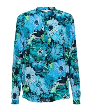 Stella McCartney Floral Silk Crêpe De Chine Blouse - Blue