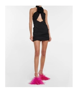 Magda Butrym Cutout Floral Embellished Silk-blend Mini Dress