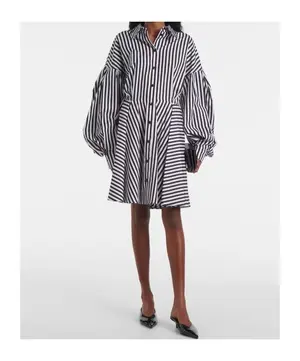 Nina Ricci Striped Poplin Midi Dress