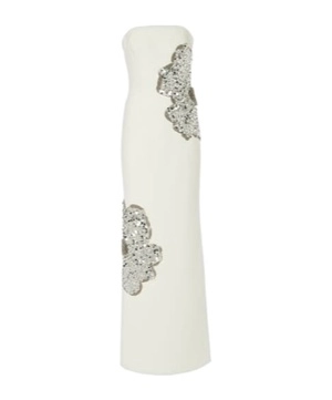 Rebecca Vallance Layana Strapless Embellished Gown - Gray