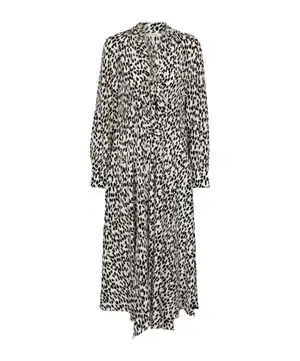 Dorothee Schumacher Long Sleeve Printed Draped Midi Dress