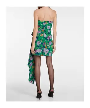 Alessandra Rich Floral Silk Bustier Minidress