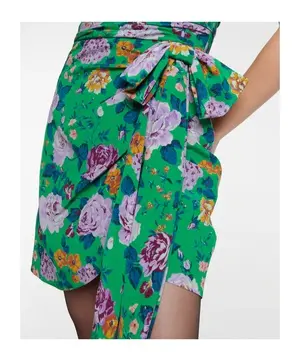 Alessandra Rich Floral Silk Bustier Minidress