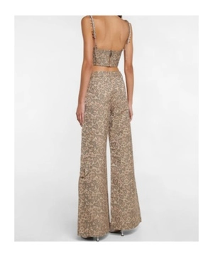 AREA Embellished Printed Corset Top