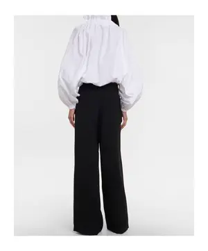 PATOU Ruffle Neckline Tie Blouse