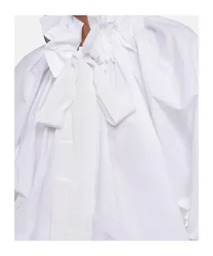 PATOU Ruffle Neckline Tie Blouse