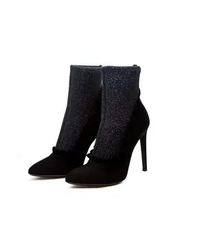 GIUSEPPE ZANOTTI Short Sock Boots With Lotus Leaf Edges