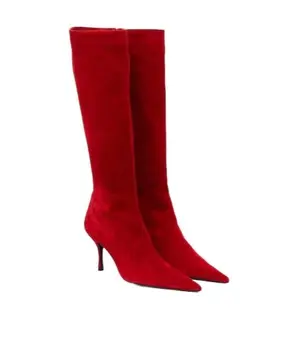 Magda Butrym Suede Knee-high Boots - Red
