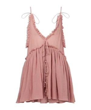 Attico Ruffled Cotton Gauze Mini Dress