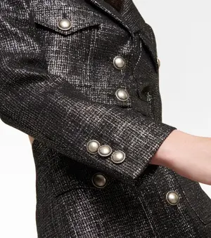 Alessandra Rich Metallic Tweed Cropped Jacket