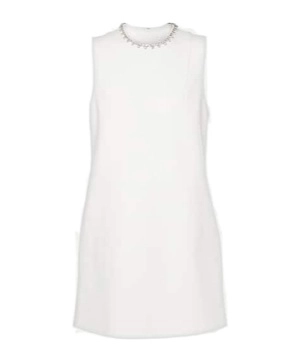 AREA Embellished Minidress - White