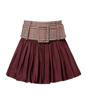 PATOU Check Pleated Mini Skirt - Red