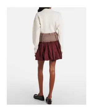 PATOU Check Pleated Mini Skirt
