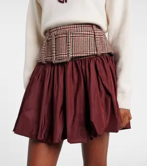 PATOU Check Pleated Mini Skirt