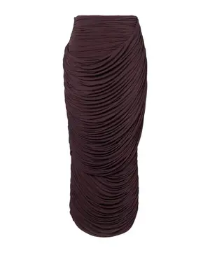Magda Butrym Pleated Midi Skirt - Wine Red