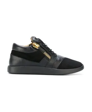 GIUSEPPE ZANOTTI Melly Mid-top Leather And Suede Sneakers