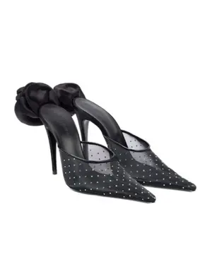Magda Butrym Crystal-embellished Mesh Pumps - Black