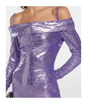 Attico Sequined Off-shoulder Maxi Gown