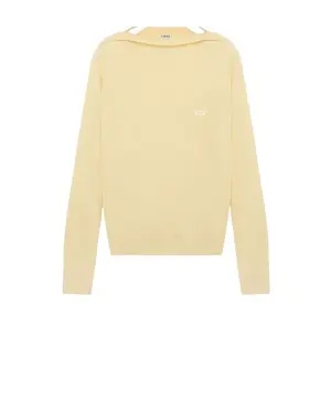 Loewe Merino Wool Sweater With Anagram Embroidery - Nude