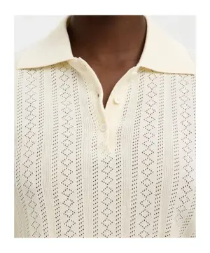 SELECTED Cotton Knitted Polo Shirt With Half-length Sleeves