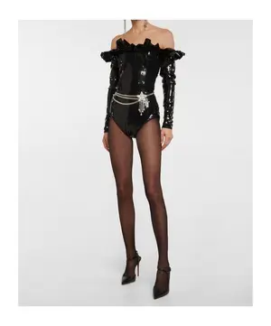 Alessandra Rich Sequined Bodysuit