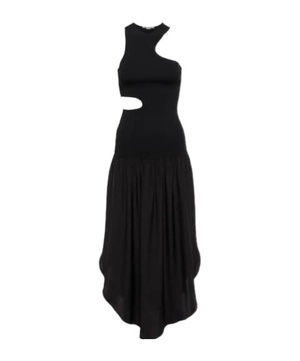 Stella McCartney Asymmetric Cutout Midi Dress - Black
