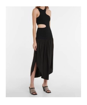 Stella McCartney Asymmetric Cutout Midi Dress