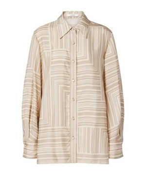 JOSEPH Printed Silk Shirt - Nude