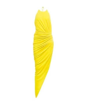 Alexandre Vauthier Ruched Halterneck Midi Dress - Yellow