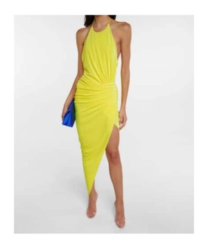 Alexandre Vauthier Ruched Halterneck Midi Dress