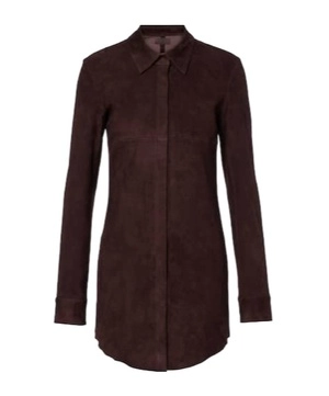 Stouls Geraldine Suede Shirt Dress - Black