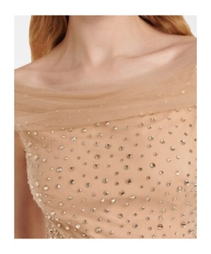 Jenny Packham Shayla Embellished Off-the-shoulder Gown - Nude
