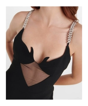 David Koma Embellished Mesh-panel Minidress