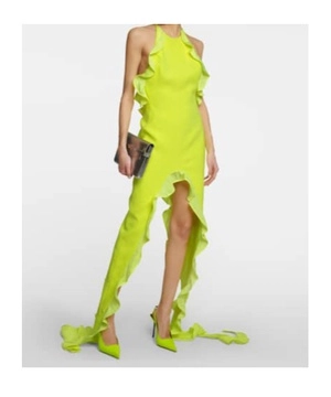 David Koma Asymmetrical Ruffled Maxi Dress