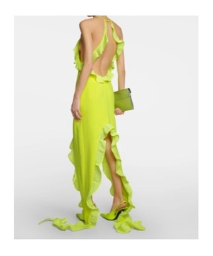 David Koma Asymmetrical Ruffled Maxi Dress