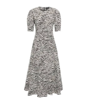 Proenza Schouler Zebra Jacquard Midi Dress - Gray