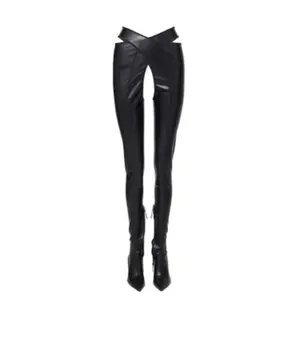 Attico Faux-leather Over-the-knee Boots - Black