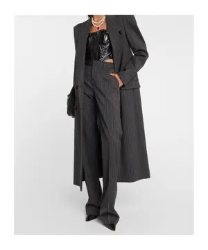 Alessandra Rich Pinstriped High-rise Straight Pants