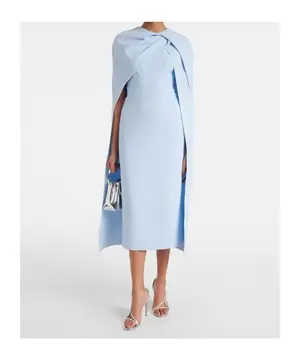 SAFIYAA LONDON Oria Caped Crêpe Cocktail Dress