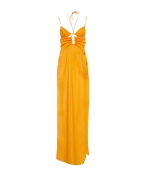 NENSI DOJAKA Cutout Halterneck Maxi Dress - Orange