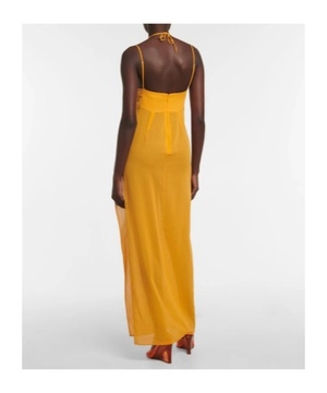 NENSI DOJAKA Cutout Halterneck Maxi Dress - Orange